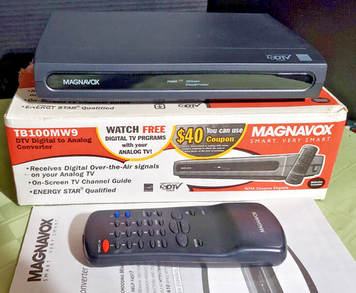 Magnavox SDTV DTV Digital To Analog Converter Box TV Tuner TB100MW9 ...