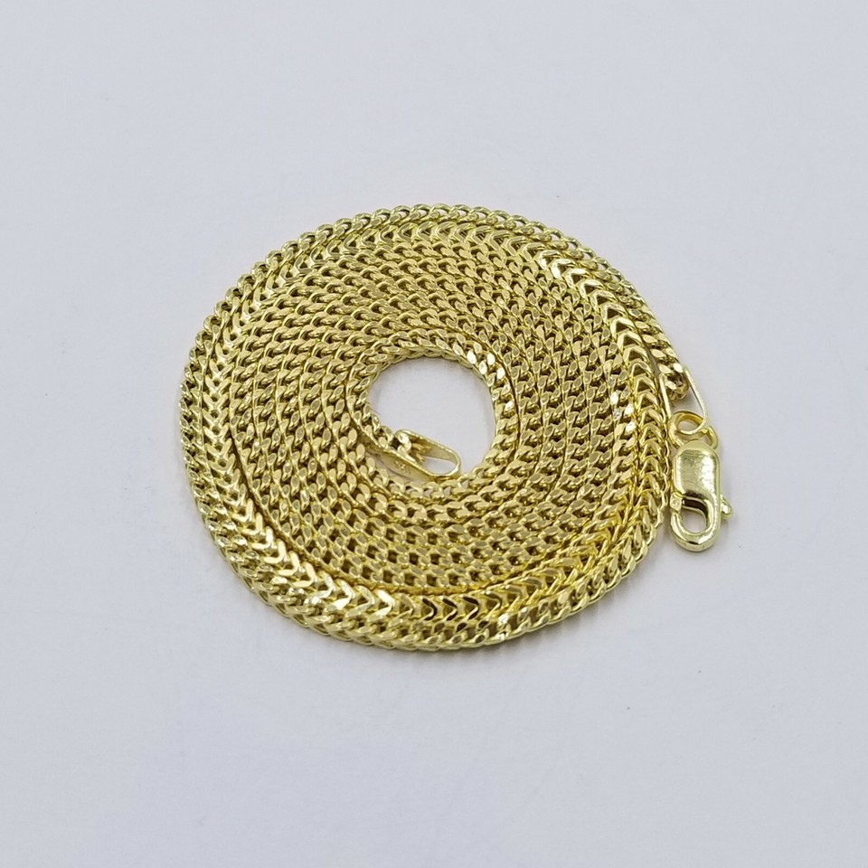 Real 10k Yellow Gold Charm Pendant Dripping heart with Franco Chain 18 ...