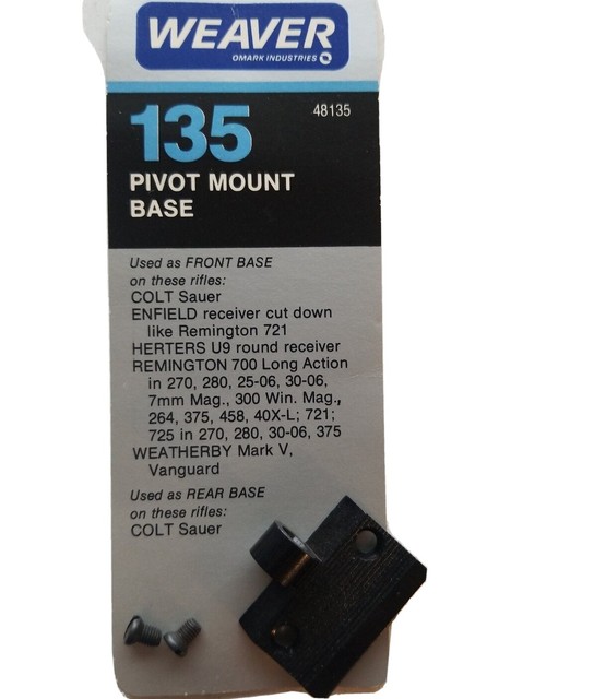 Weaver Pivot Mount Base 135 48135 Remington 700 Colt USA Lots More ...
