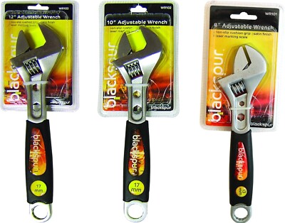 ADJUSTABLE SPANNER WRENCH SOFT GRIP HANDLE OPEN JAW HEAVY DUTY 8"/10 ...