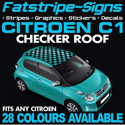to fit CITROEN C1 GRAPHICS CHECKER ROOF CAR VINYL DECALS STICKERS ...