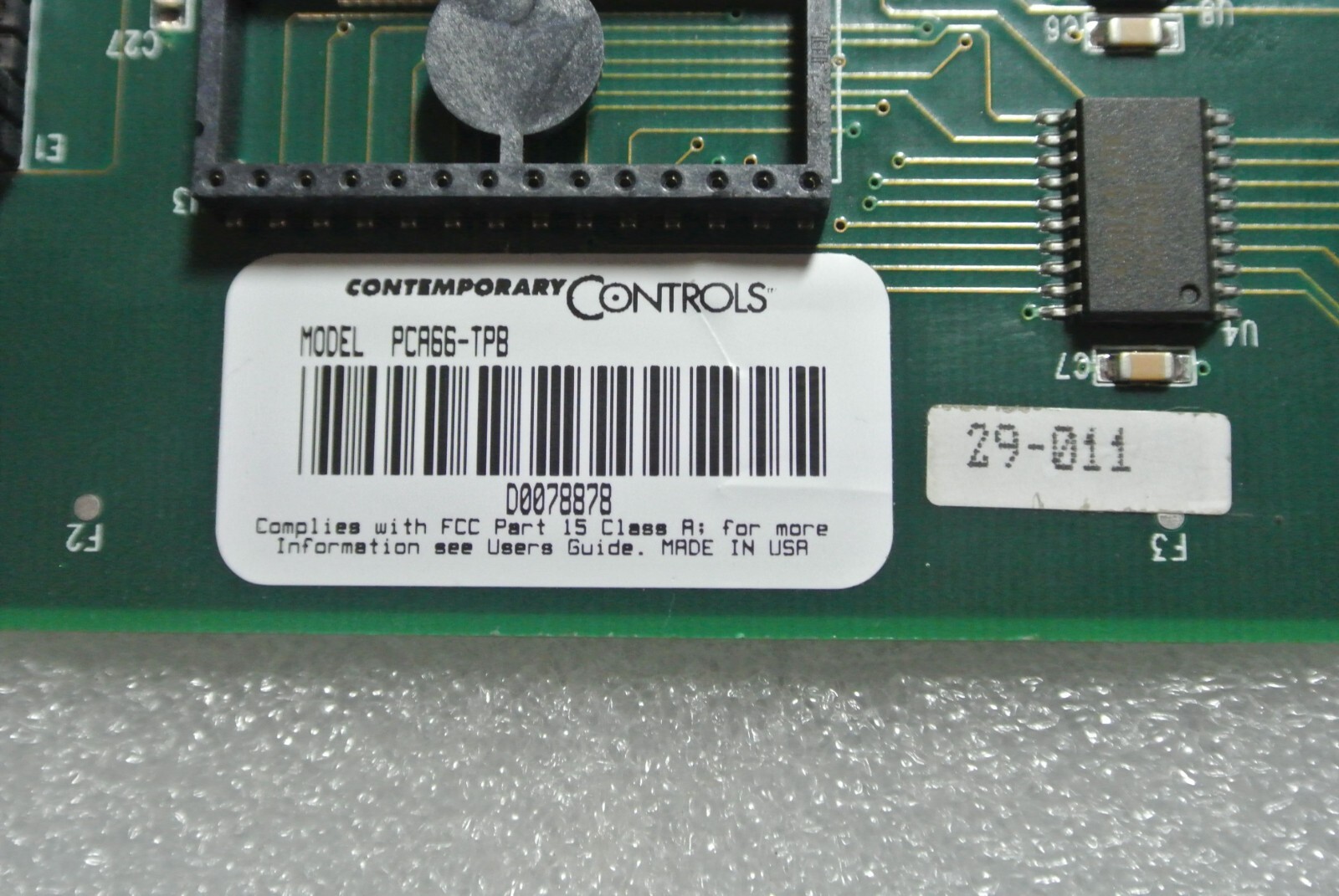 CONTEMPORARY CONTROLS PCA66-TPB RJ11 ISA TWISTED PAIR ARCNET NETWORK ...