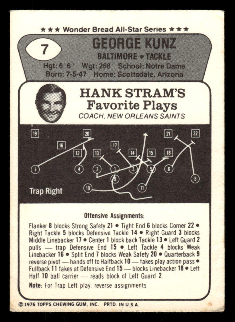 1976 Town Talk Bread #7 George Kunz | eBay