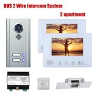 BUS 2 Wire Intercom systems Kit 1/2/3/4 Units Apartment 7 Inch Video ...
