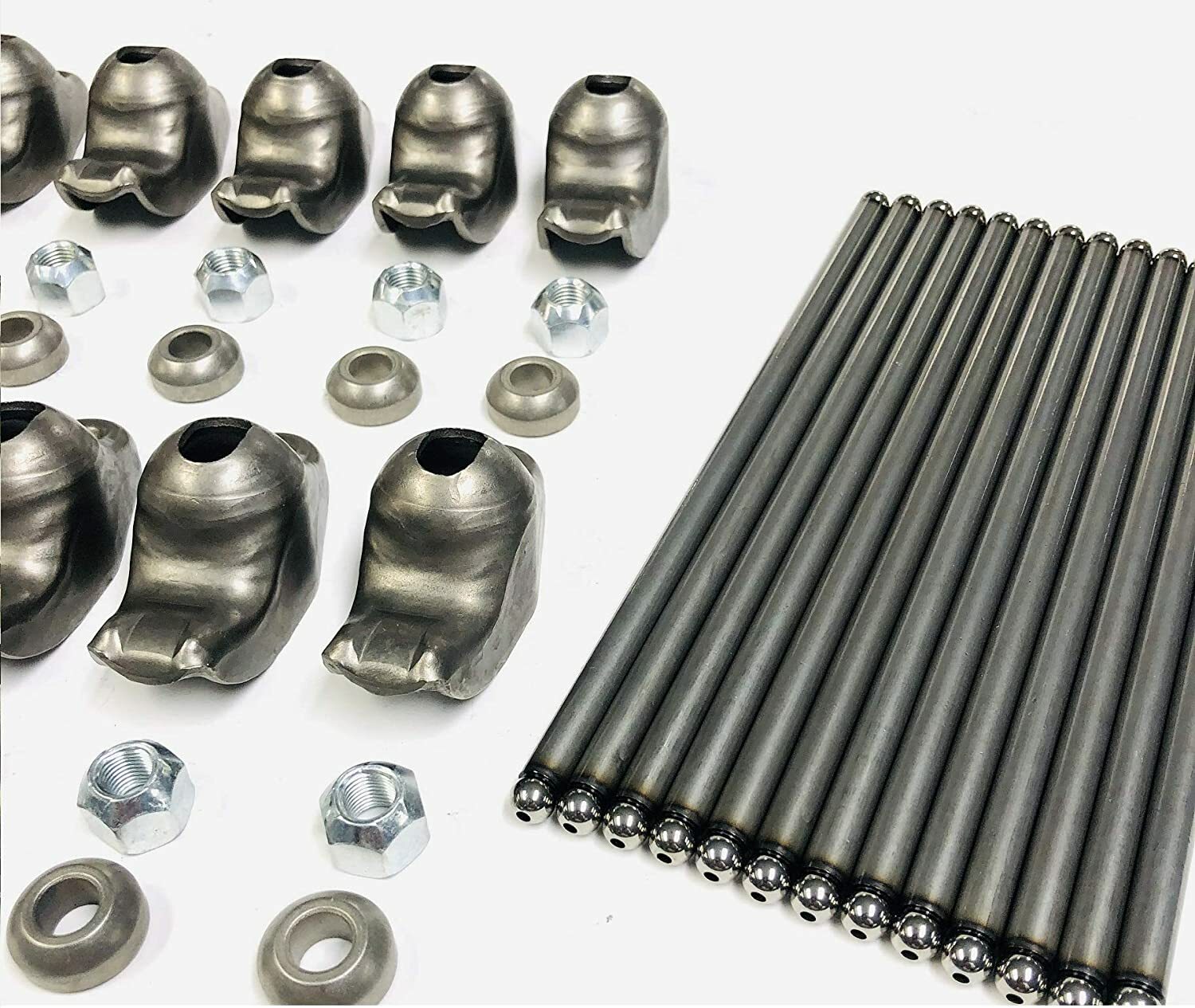 ROCKER ARMS Kit/16+PUSHRODS 1987-95 Chevy SB 305 350 self-aligning w ...