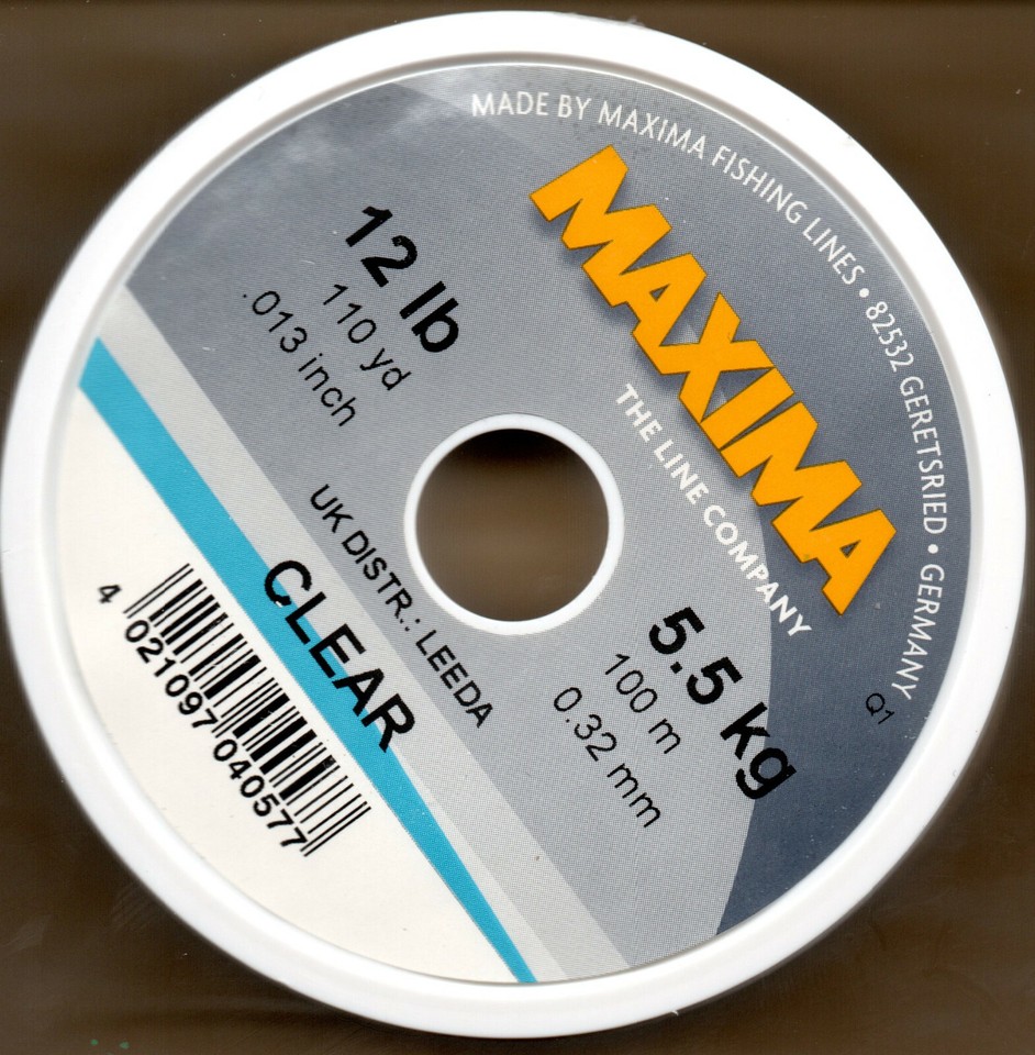 Maxima Chameleon Clear fishing line 100M spools monofilament 12 lb 15 ...