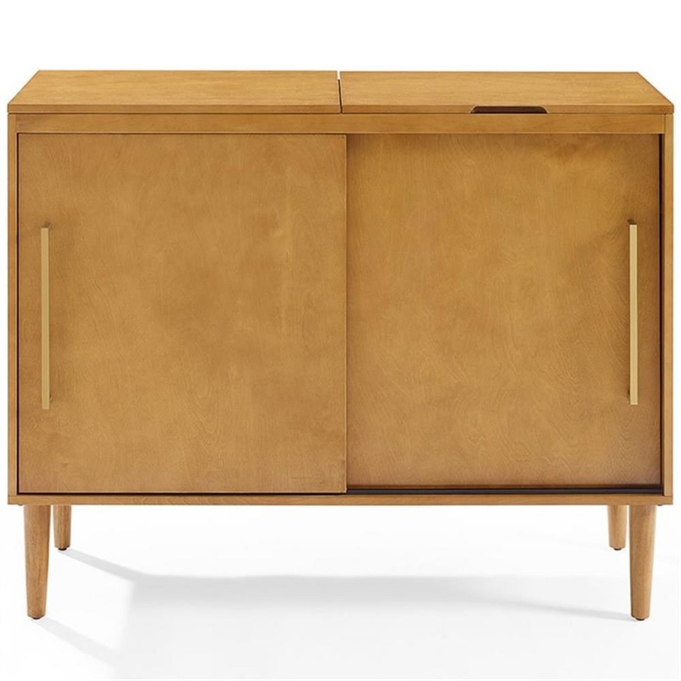 Home Square 2 Piece Solid Wood Media Console Table Set in Acorn Brown ...