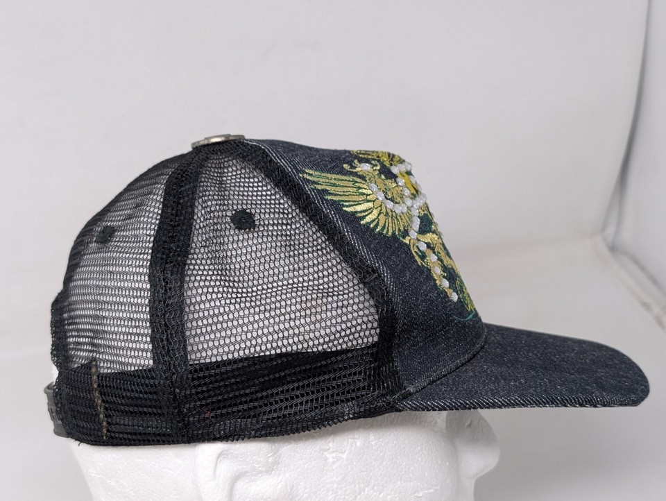 Vintage Kanji Trucker Mesh Hat Jamaica Reggae Country Rhinestone Y2K ...