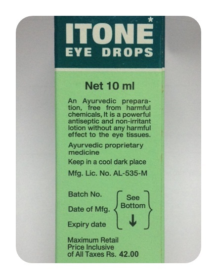 Itone Eye Drops 10ml - With Neem Tulasi Haridra & Punarnava Extract ...