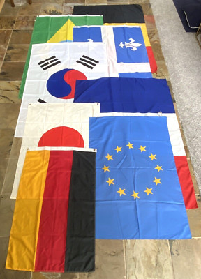 Lot of Flags 8 International Country Flags Mixed Nations/Sizes ...