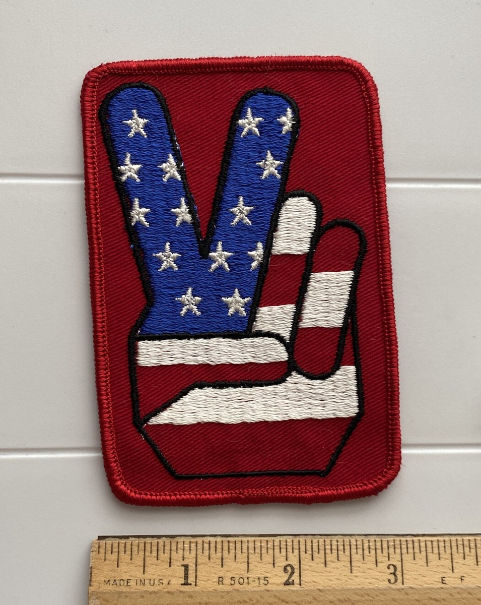 Vintage American Flag Peace Vintage US American Flag Peace Sign Hand