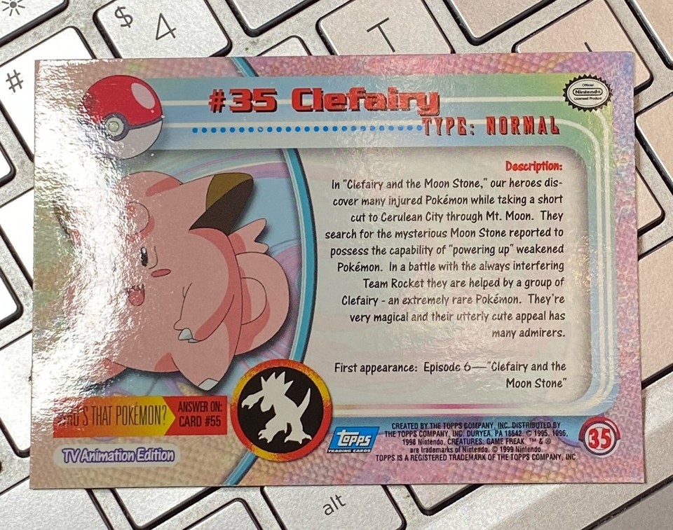 Pokemon Clefairy #35 Topps Blue Logo 2000 Foil LP / near mint condition ...