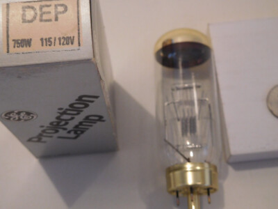 NOS GE PROJECTION LAMP DEP 115-120v 750w, ACG-121-S2 8mm FILM PROJECTOR ...