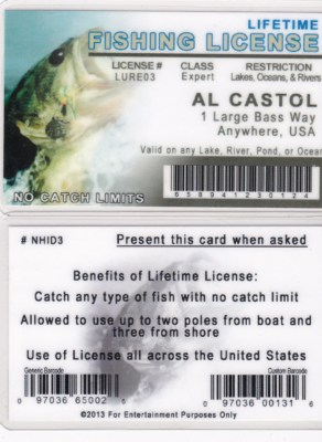 fun novelty gift item for a Fisherman - a fake id card - fishing ...