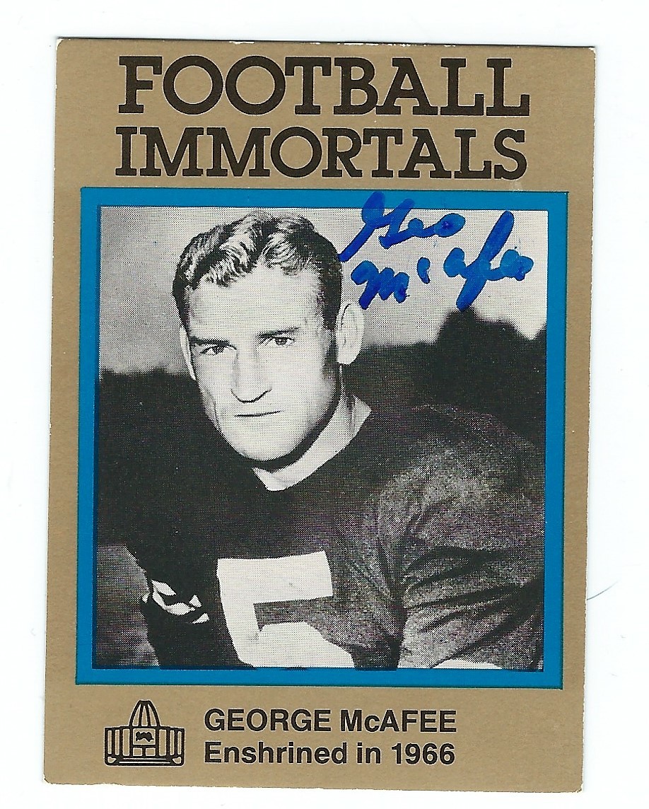 Autographed George McAfee Chicago Bears Football Immortals Card, #78 ...