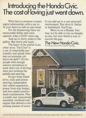 1973 Honda Civic vintage print ad 70's Car advertisement | eBay