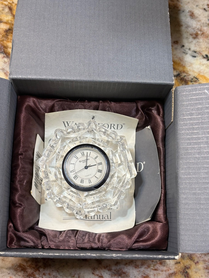Waterford Crystal 2.75” Octagonal Desk Table Clock in Original Box | eBay