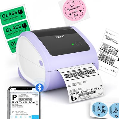 Bluetooth Shipping Label Printer Commercial Grade Thermal Direct Label ...