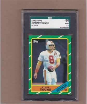1986 Topps #374 Steve Young Rookie Card RC SGC 86 (NM+7.5) Old Slab | eBay