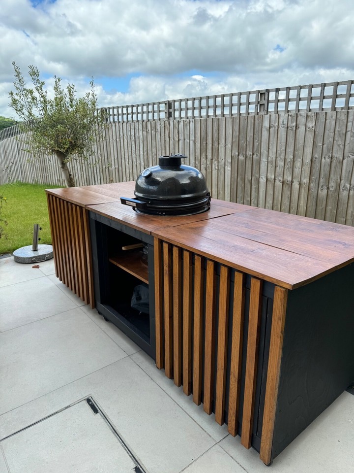 Kamado Modular Outdoor BBQ Kitchen Unit | Custom Made | Oak | Ooni ...