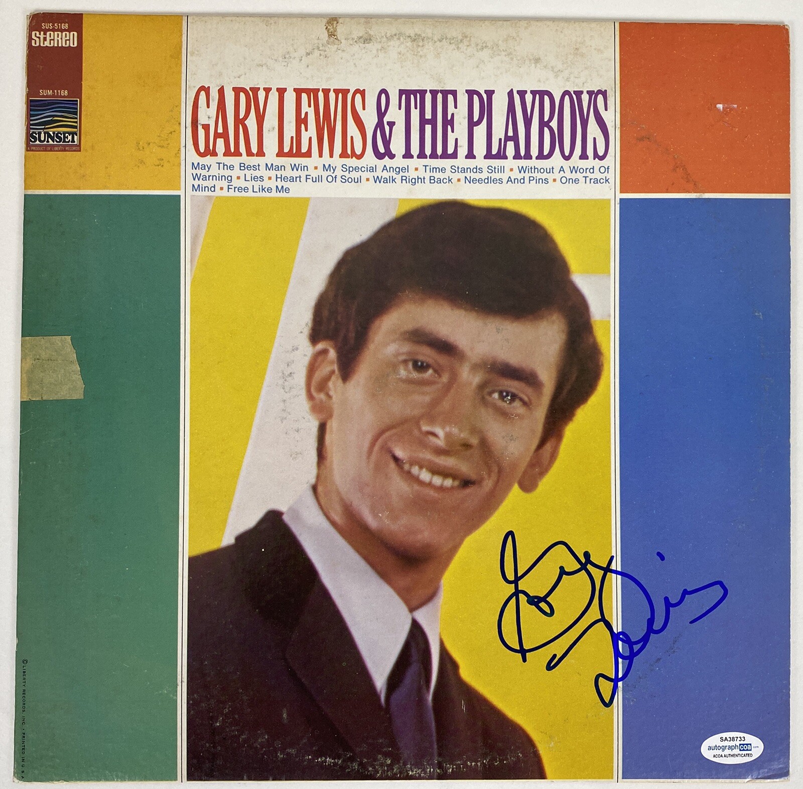 GARY LEWIS & THE PLAYBOYS SIGNED AUTOGRAPH VINYL ALBUM ACOA COA SELF ...