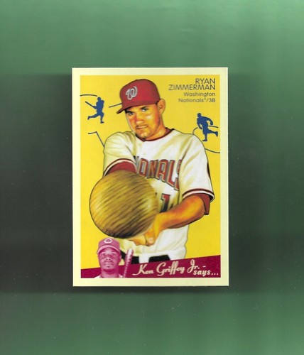 2008 Goudey GRIFFEY JR. SAYS BLACK BACK # 195 RYAN ZIMMERMAN WASHINGTON ...