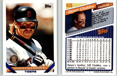 Danny Gladden 1993 Topps Inaugural Rockies Stamped #626 Tigers | eBay