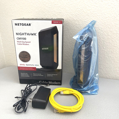 Netgear Nighthawk CM1100 Multi-Gig Speed Cable Modem DOCSIS 3.1 - NOB ...