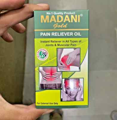 Madani Gold Pain Reliver Oil Roll on 8ml Cold Blocked Nose Muscle pain ...