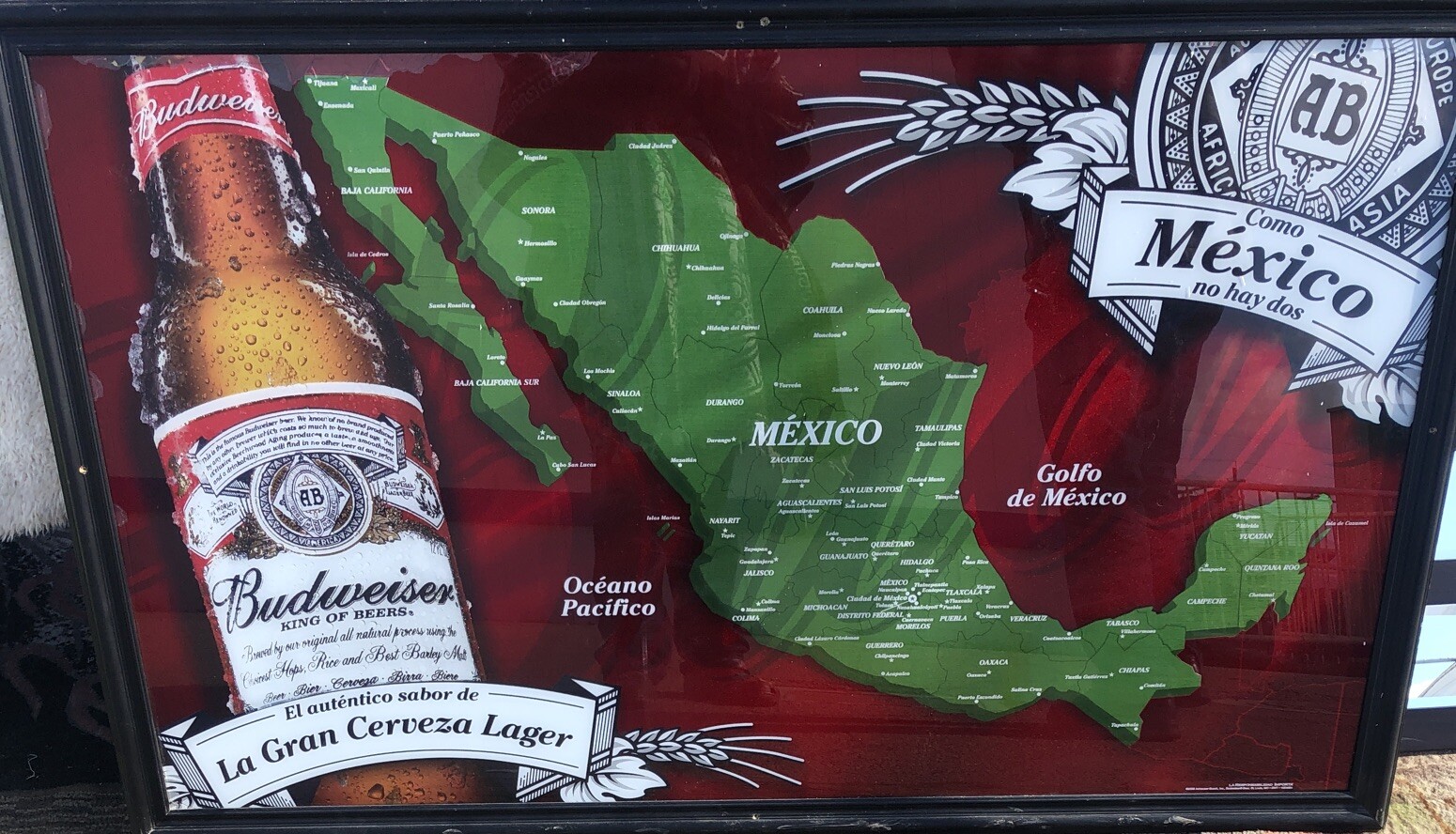 picture frame. Vintage Budweiser Glass Sign | eBay