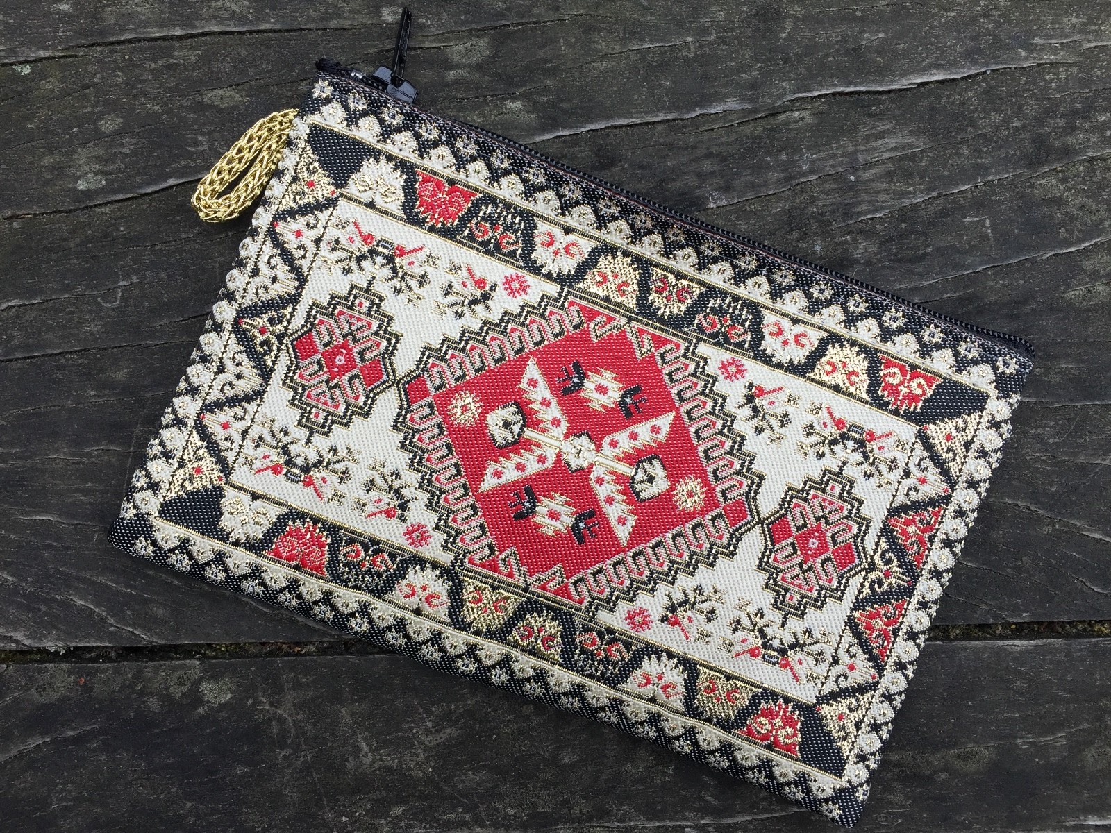 Persian Kilim Patterned Coin Purses, Zippered Storage Bags, Hippie ...