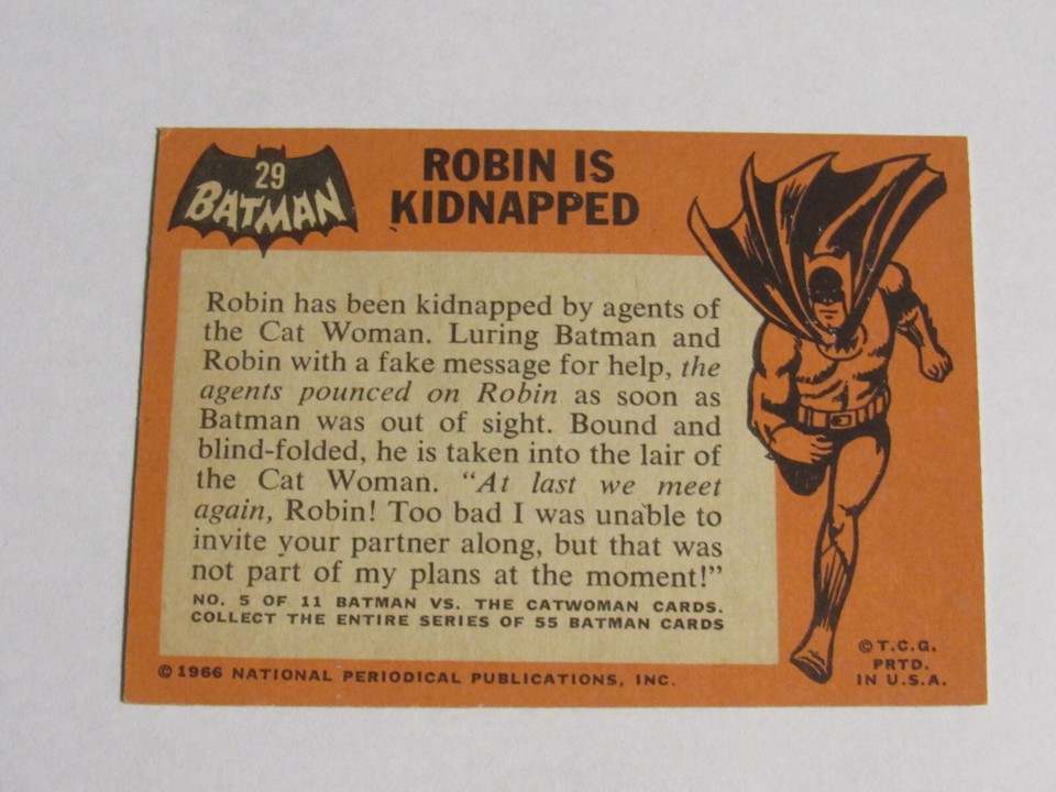 1966 Topps Batman Black Cat #29 Robin is Kidnapped Sharp NM UV157 | eBay