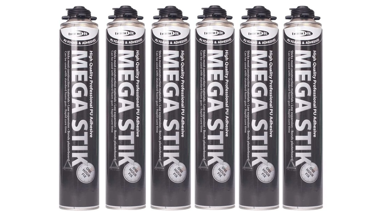 Plaster Board Adhesive Mega Stik Gun Grade 750ml PU ADHESIVE FOAM ...