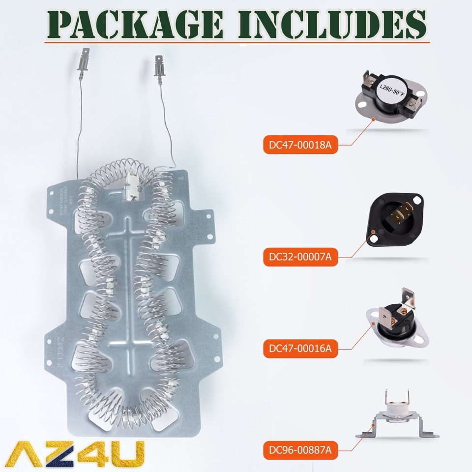 DV42H5200EP A3 DV42H5200EW A3 DV419AEU/XAA Samsung Dryer Heating ...