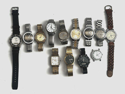 Lot of 13 Mens Timex Swiss Army Seiko Haverhills Sharp Watches For ...