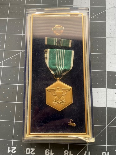 Vintage Military Merit Medal Oak Leaf Ribbon Miniature with ...