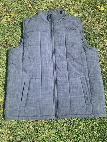 New ARIAT Men’s 2XLT Grey Puffer Vest | eBay