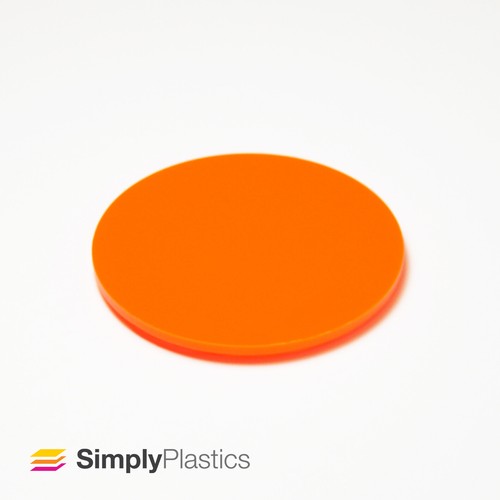 Perspex® Laser Cut Orange 363 Acrylic Plastic Disc / Various metric ...
