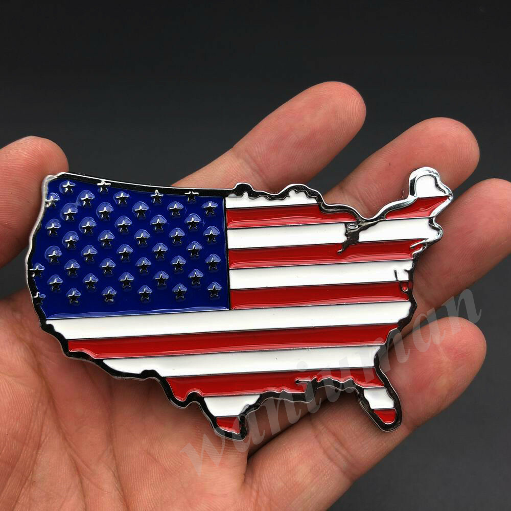 New Metal USA American Flag Auto Car Front Grille Emblem Badge Decal ...