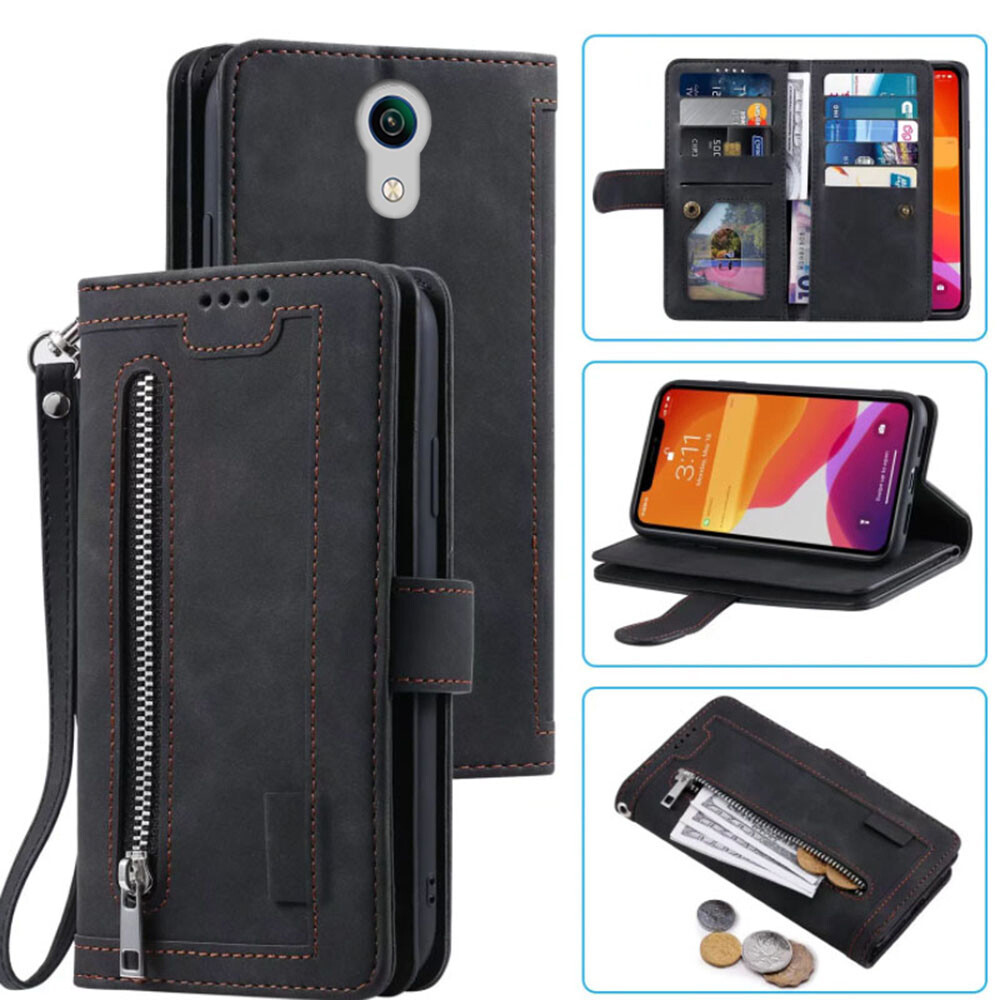 Cricket Icon 2 (U325AC) Wallet Case,Leather Zipper Magnetic Flip Card ...