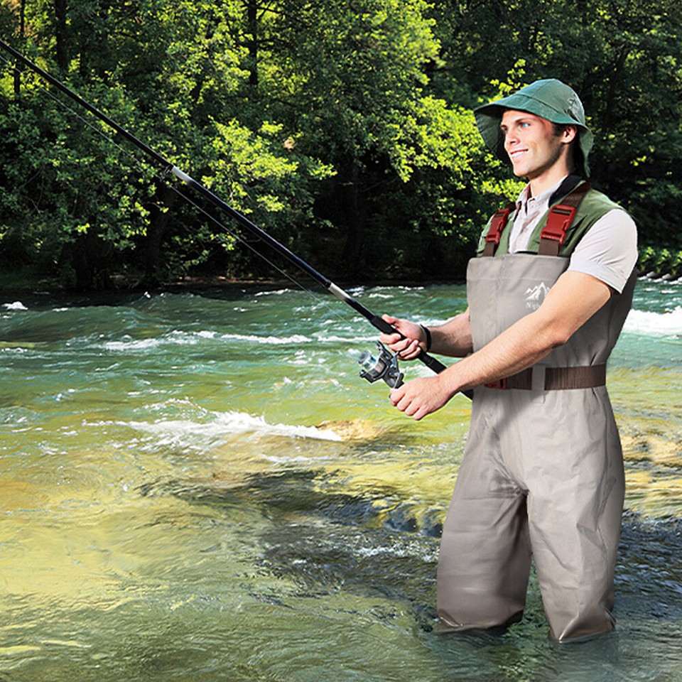Nylon Chest Waders 100% Waterproof Lake Work Fly Coarse Fishing Muck ...