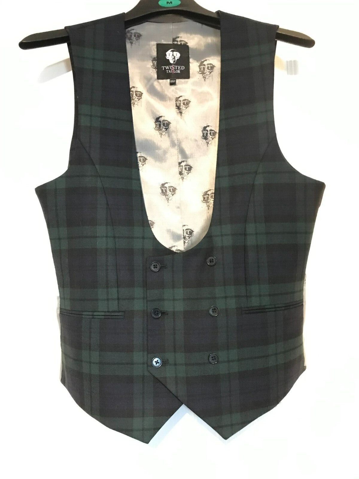 Twisted Tailor Green Tartan Ginger Suit Jacket and Waistcoat rrp £205 ...