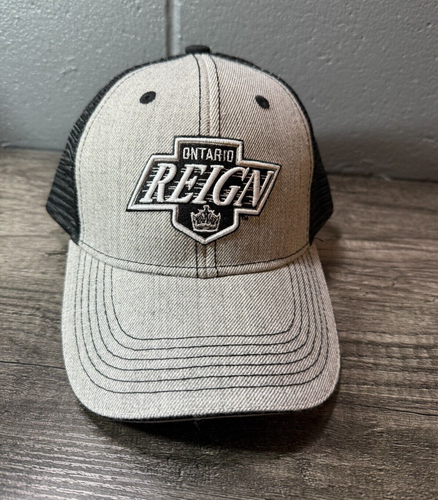 Ontario Reign Black Gray Hockey Baseball Mesh Trucker SnapBack Hat Cap ...
