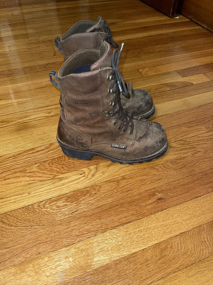 WOLVERINE CHESAPEAKE Steel Toe W05523 8" Logger GORETEX Boots Men's, 9M ...