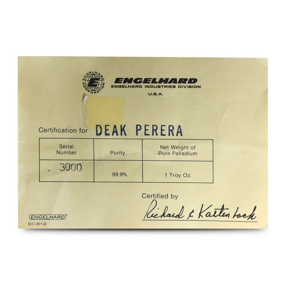 1 oz Engelhard Deak-Perera Palladium Bar (In Assay) | eBay