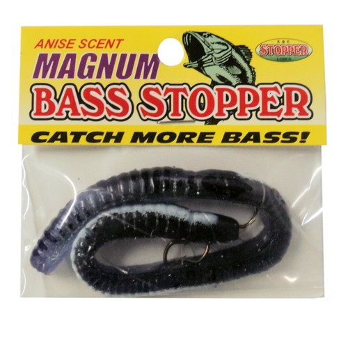 K&E Bass Stopper Magnum 3-Hook Rigged Worm, 6", SIX Packs, Anise Scent ...