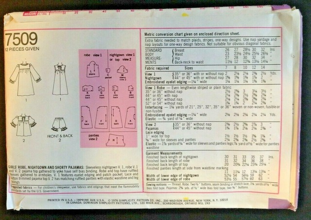 7509 Vintage Simplicity Sewing Pattern Misses Slight Fitted Dress Top ...