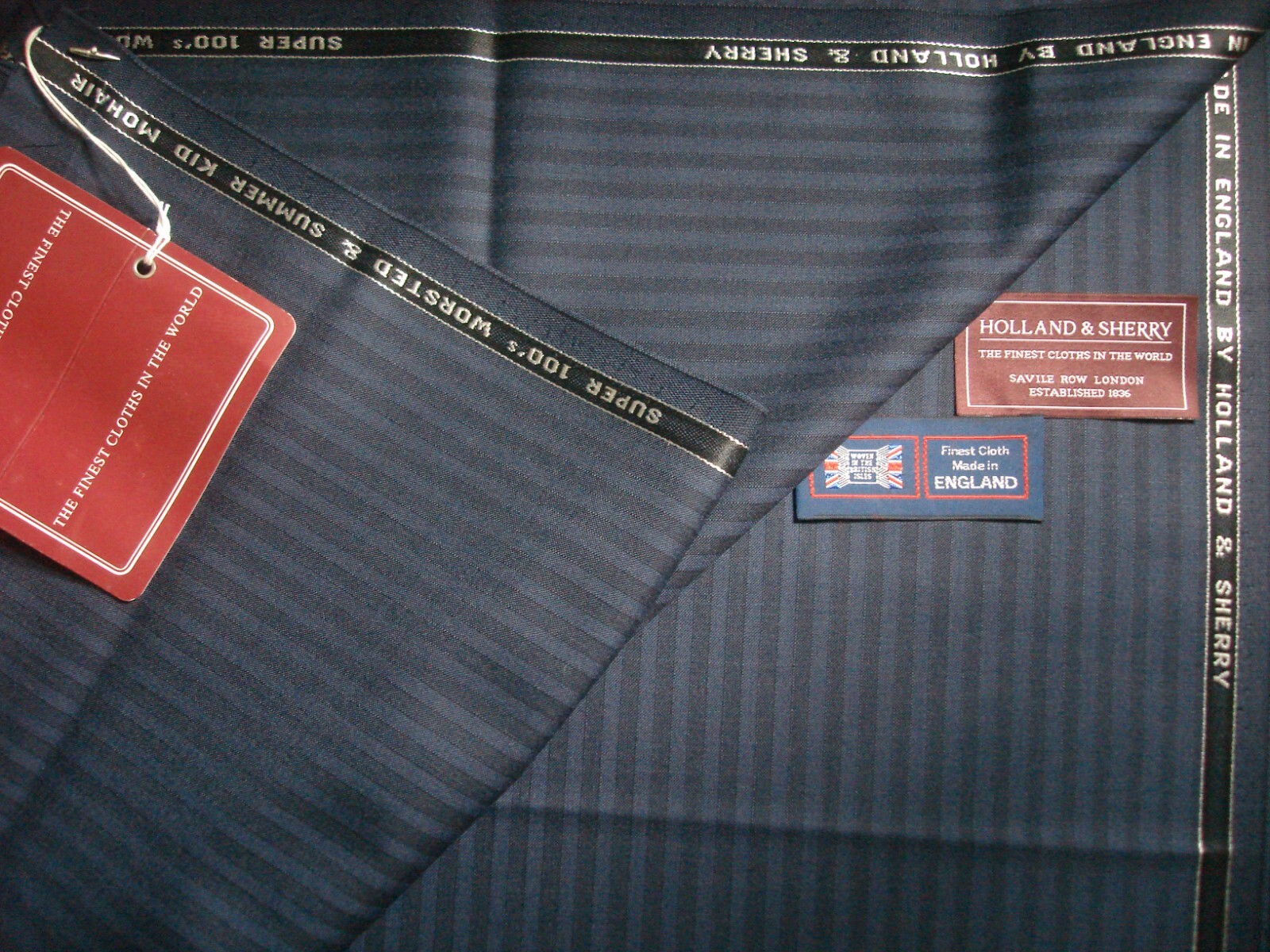 Holland & Sherry SUPER 100’s WOOL & SUMMER KID MOHAIR SUITING FABRIC ...