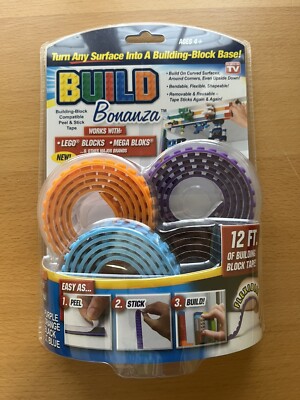 Build Bonanza Self Adhesive Peel & Stick Tape Building Block Blue Red ...