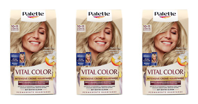 3x Poly Palette Vital Color Intensive Creme-Haarfarbe 10-11 Silberblond ...